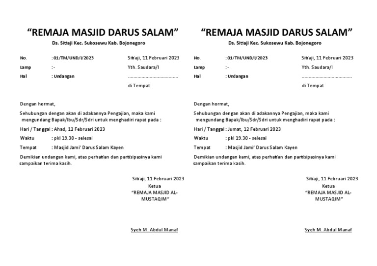 Undangan REMAS | PDF