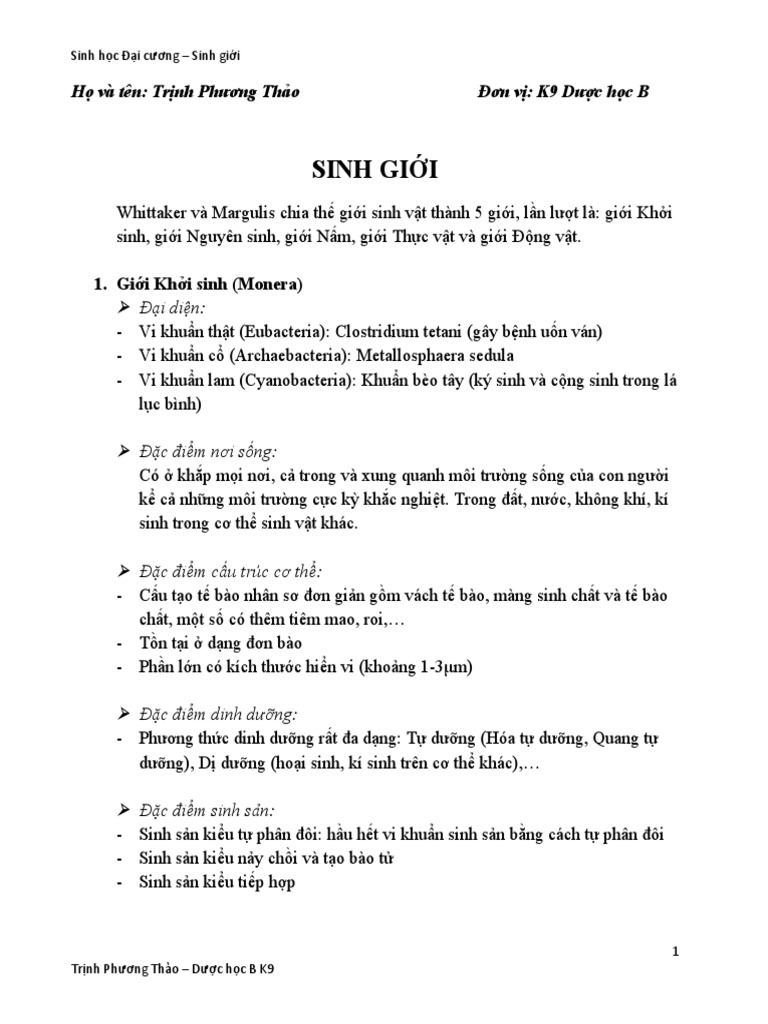 Sinh Gi I | PDF