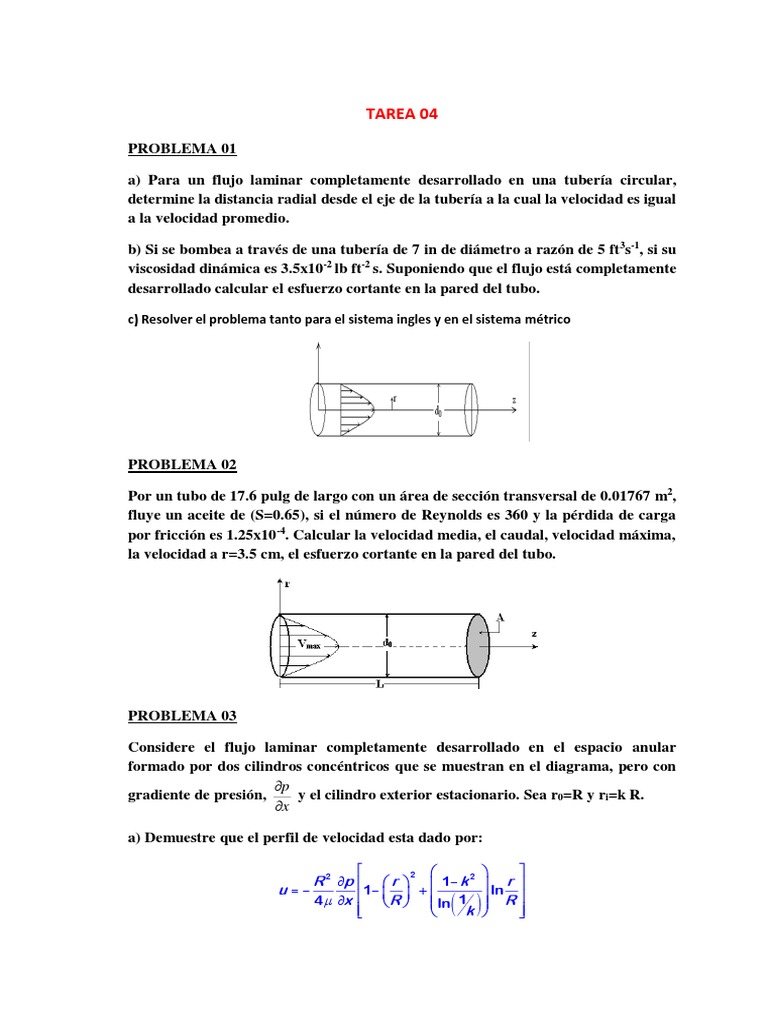 Tarea 04 | PDF | Viscosidad | Mecánica de Medios Continuos