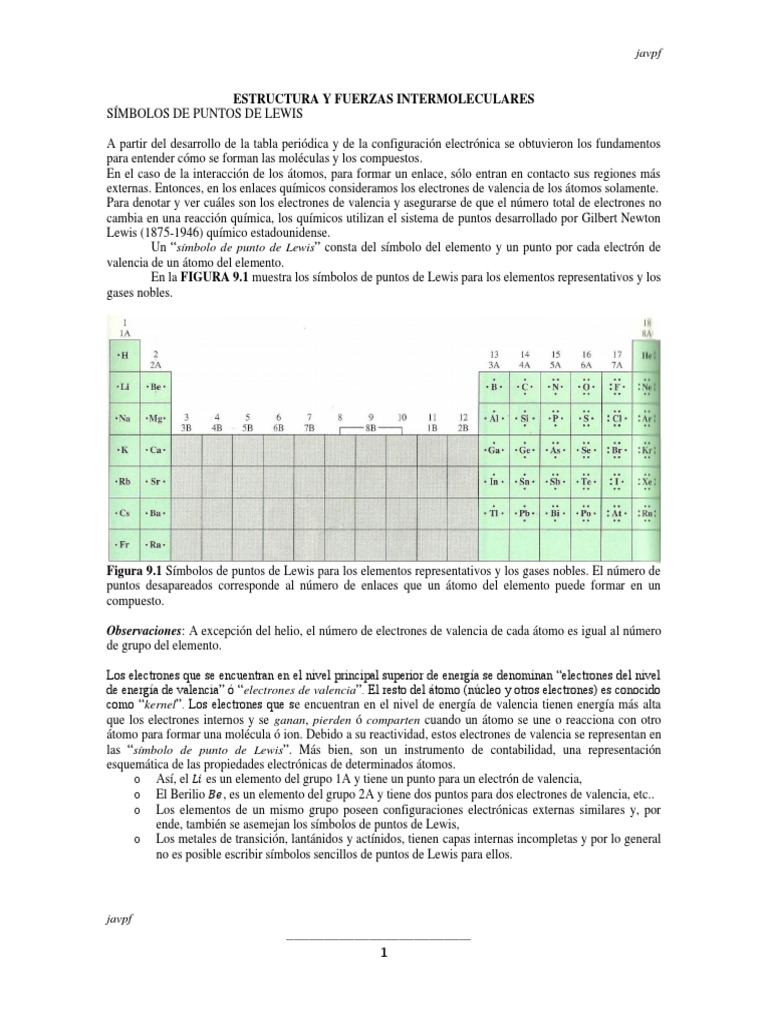 Símbolos de Lewis y números de oxidación | PDF | Compuestos químicos ...
