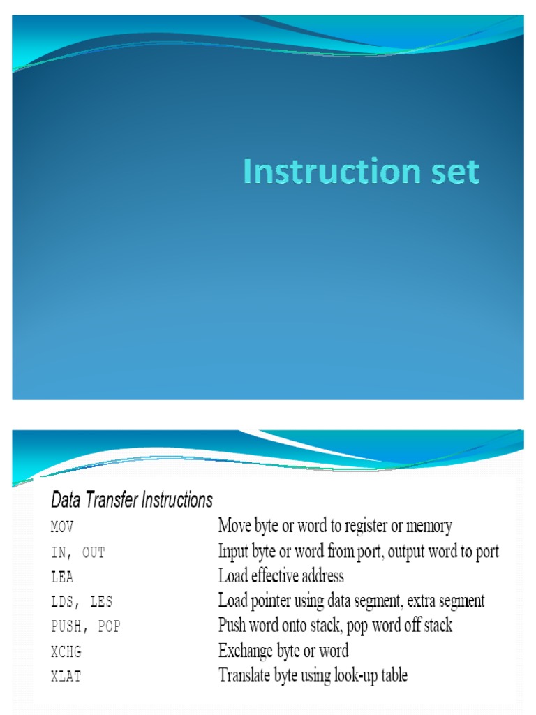 8086 Instruction Set | PDF | Binary Coded Decimal | Subroutine