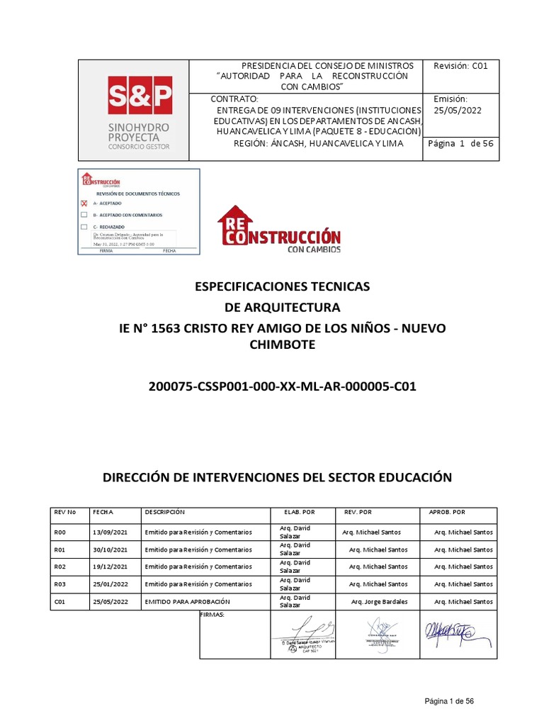 Especificaciones Tecnicas.. | PDF | Hormigón | Cemento