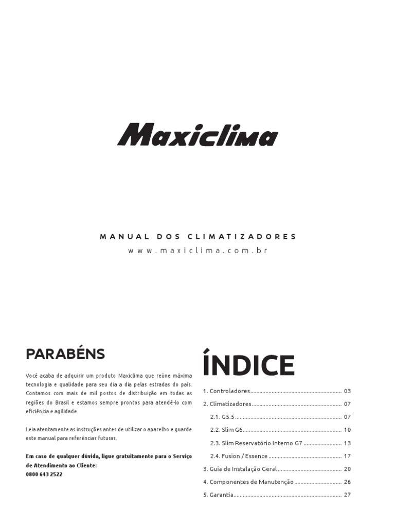 Manual Dos Climatizadores | PDF | Umidade | Ciclones tropicais