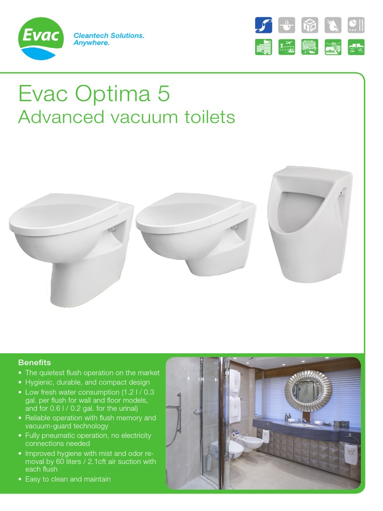 Evac Optima 5 Vacuum Toilet Overview | PDF | Toilet | Environmental Engineering