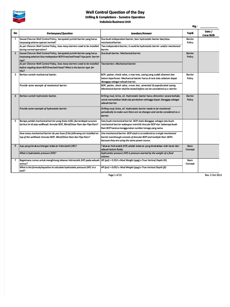 PDF Well Control Question of The Day - Compress | PDF | Applied And ...