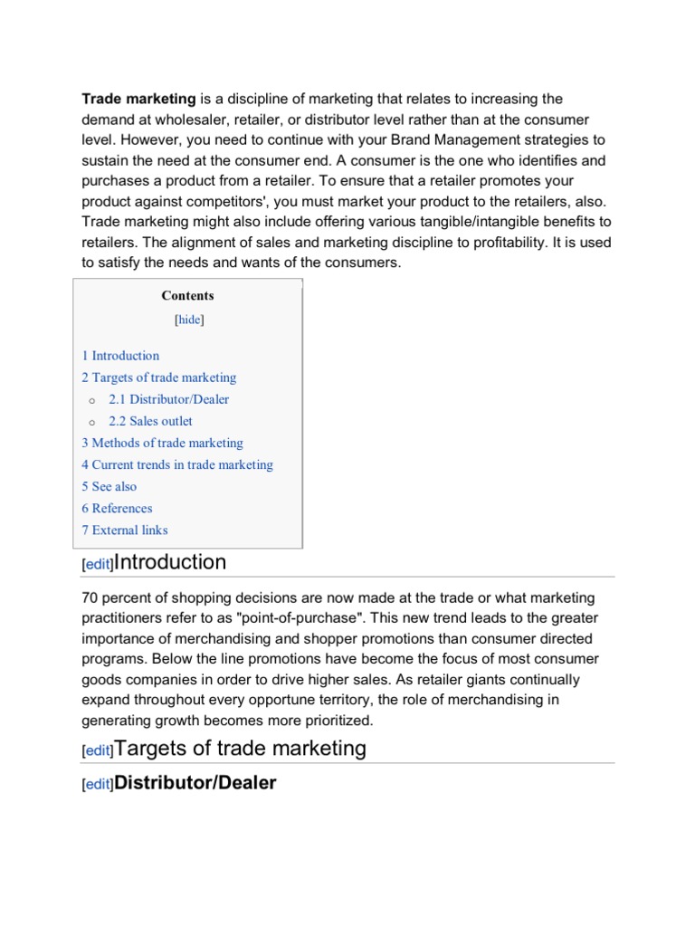 Trade Marketing | PDF | Marketing Research | Retail