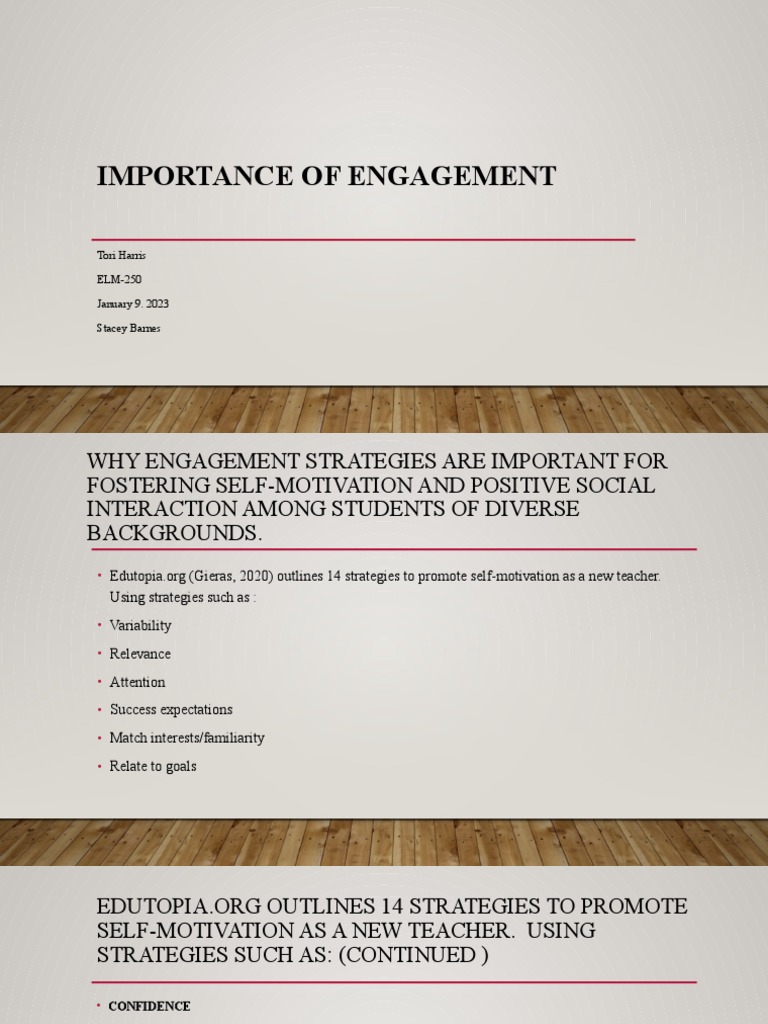Importance of Engagement | PDF | Motivational | Motivation