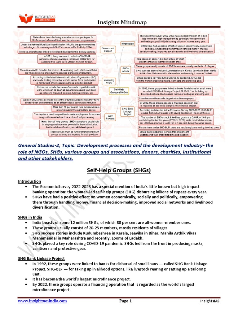 Self Help Groups SHGs | Download Free PDF | Microfinance | Financial ...