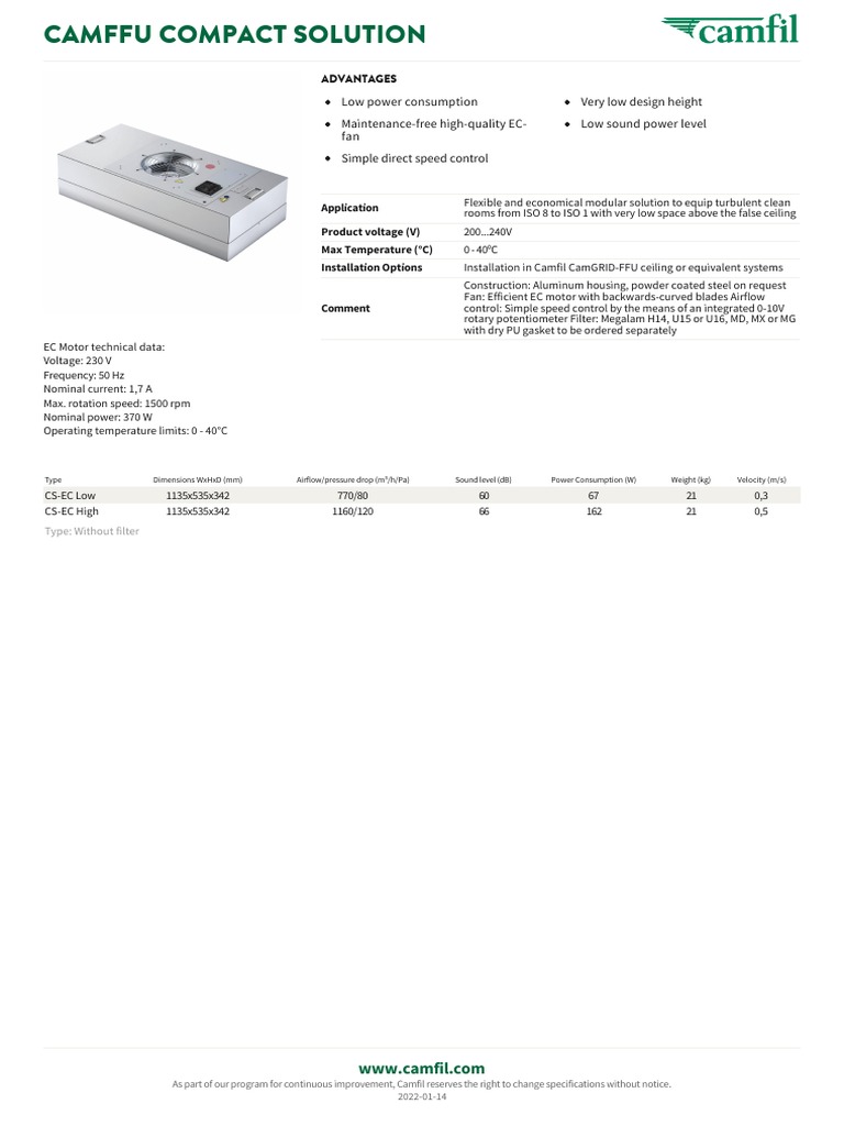 Product Documentation CamFFU Compact Solution | PDF | Mains Electricity | Electricity
