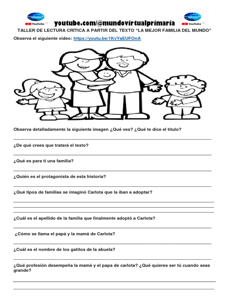 Ejercicio de Lectura Critica A Partir Del Texto La Mejor Familia Del Mundo. | PDF | Adopción