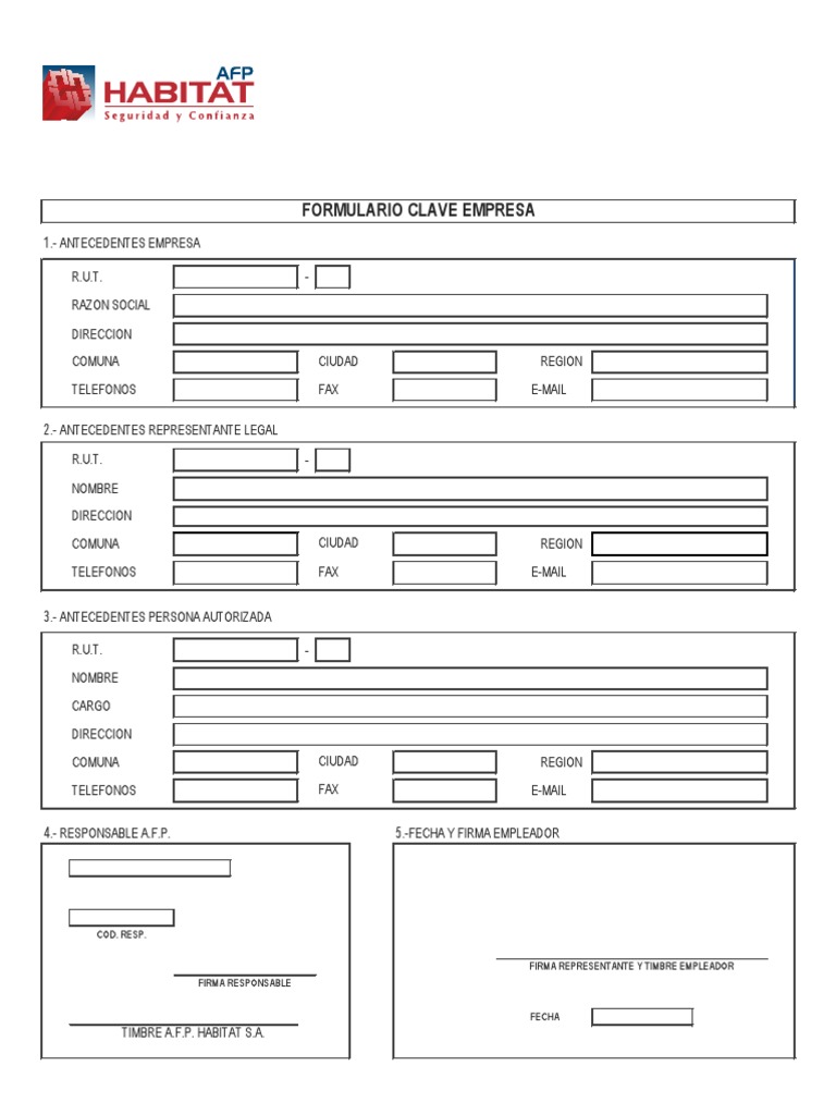 Formulario Solicitud Clave Empresa | PDF