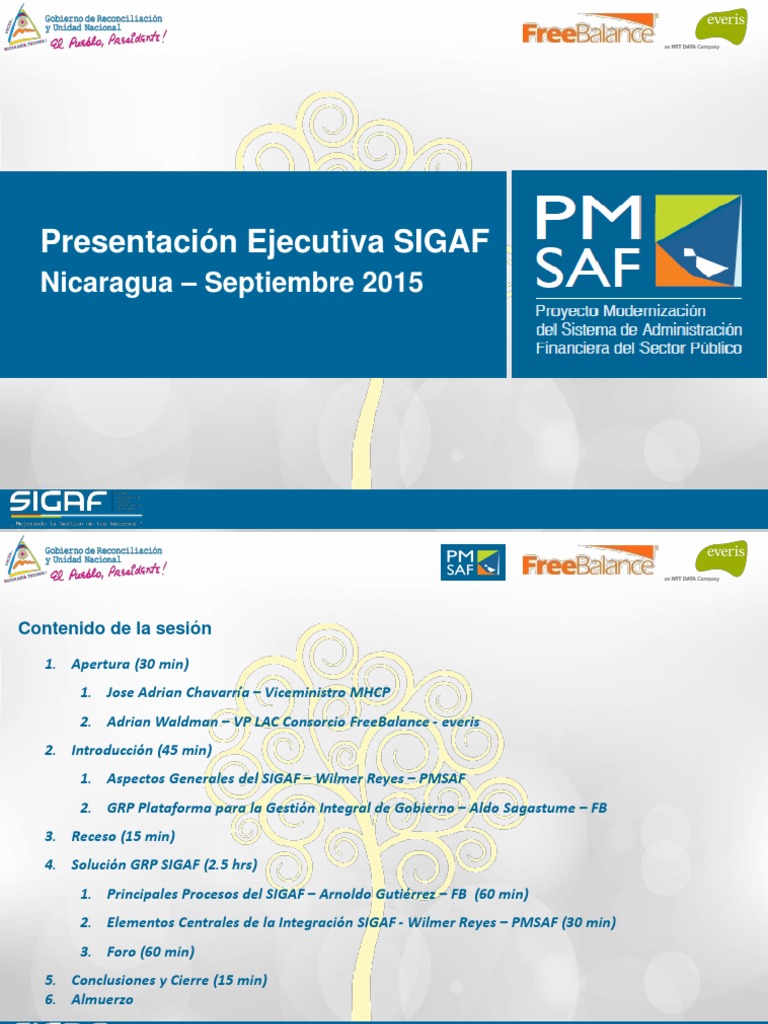 1 Presentacion Ejecutiva SIGAF - PMSAF | Descargar gratis PDF | Presupuesto | Contabilidad