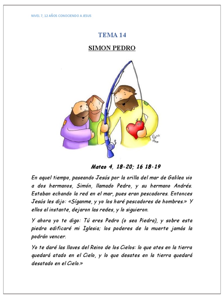 Tema 14 Simon Pedro | PDF | San Pedro | Papa Francisco