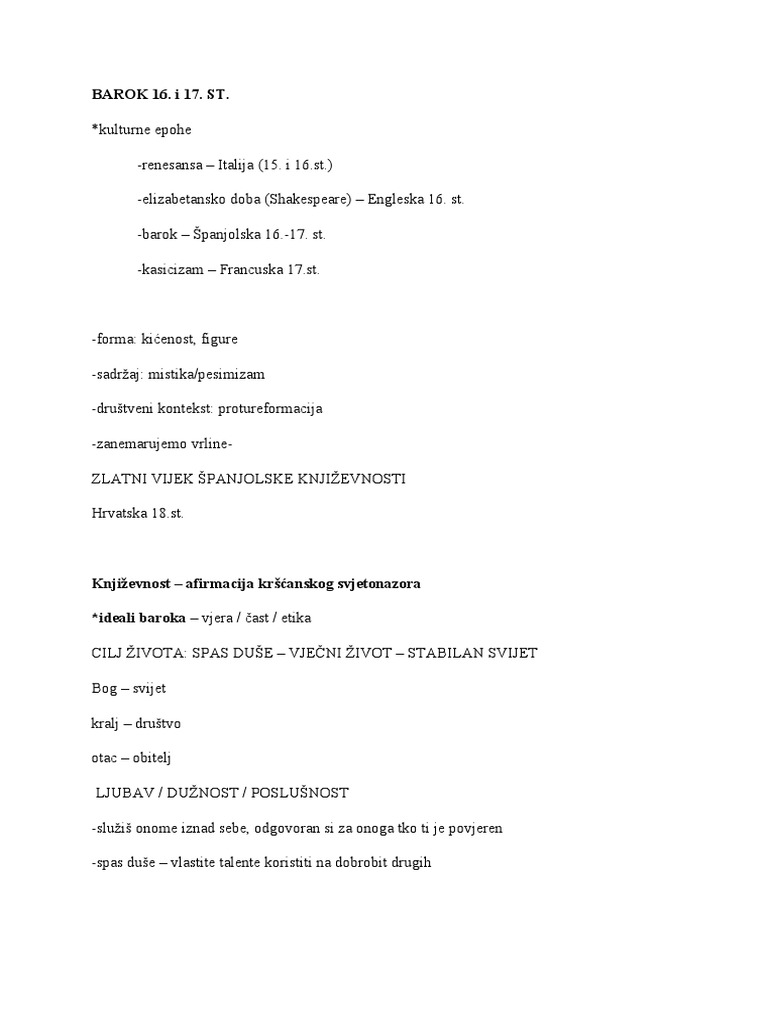 BAROK Sažetak | PDF