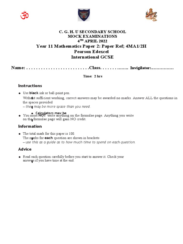 Yr 11 Maths pp2 | PDF | Area | Sphere