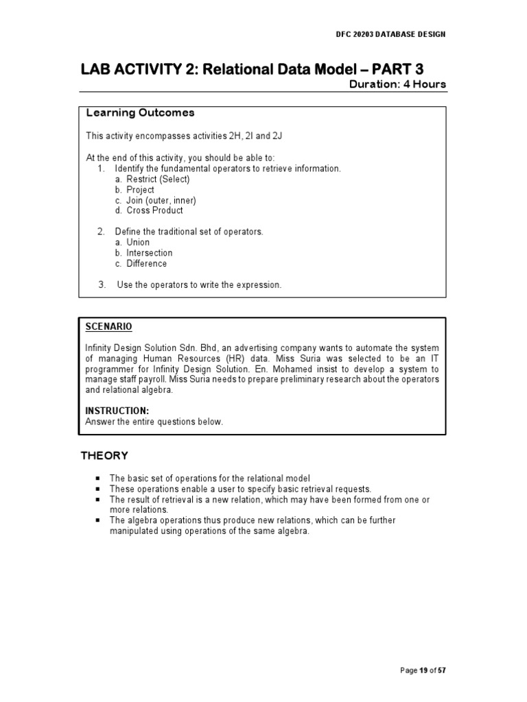 La2 3 | PDF | Relational Database | Relational Model