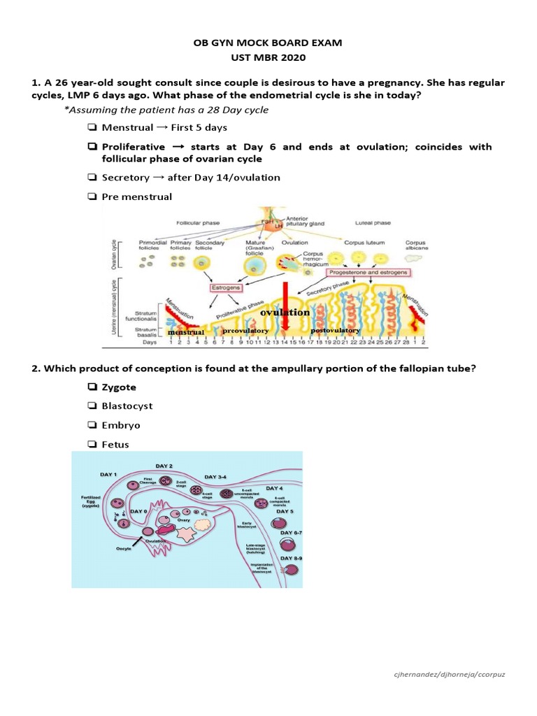 OB GYN Mock Board Exam Questions | PDF