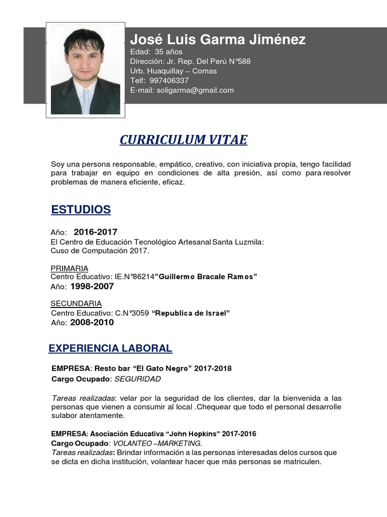 CV. José Garma ACTUALIZADO | PDF