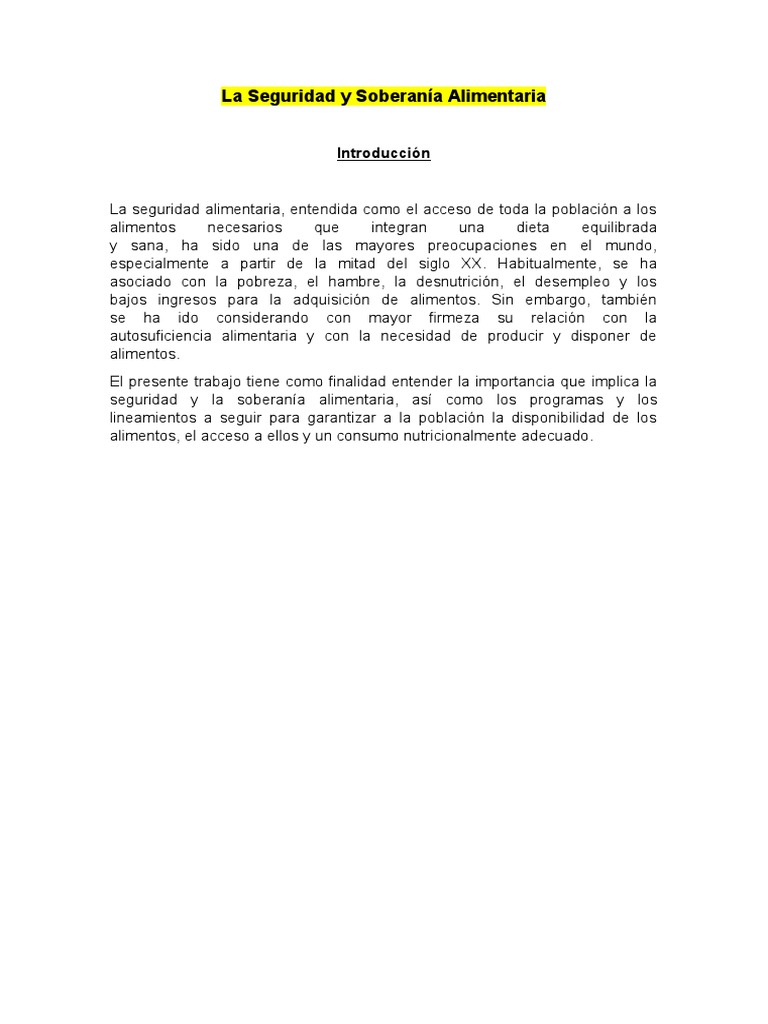 Soberania Alimentaria | PDF | Seguridad alimentaria | Alimentos