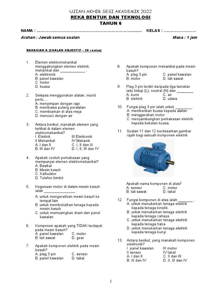 Ujian Uasa RBT Tahun 6 2022 | PDF