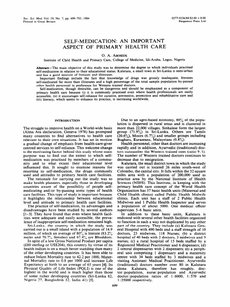 Abosede 1984 Pdf Literacy Medicine 