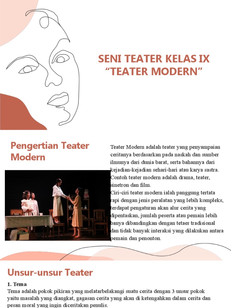 Ciri dan Unsur Teater Modern Kelas IX | PDF