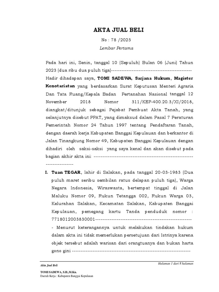 AJB Sebagian | PDF | Pengelolaan Keuangan & Uang | Hukum