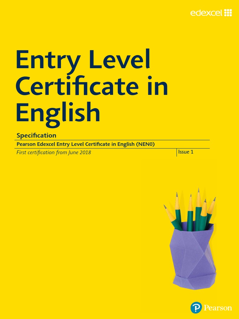 Entry Level Certificate in English Specification Issue1 | PDF | Social ...
