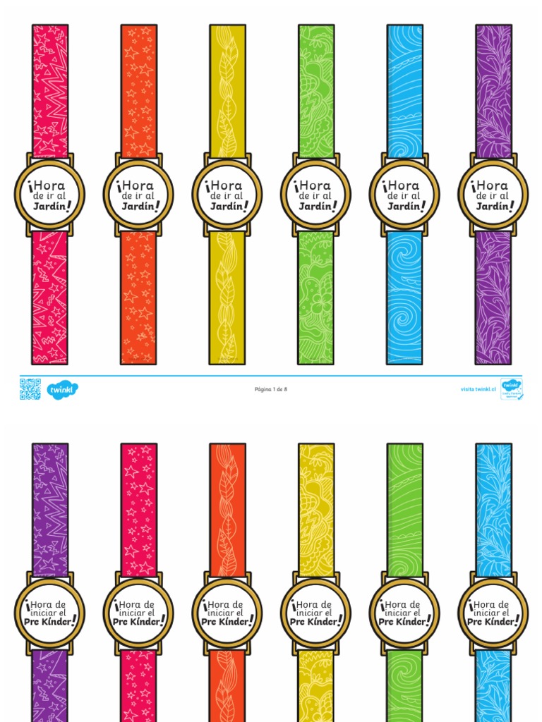 CL Ds 1676308047 Manualidad Reloj Pulsera para La Bienvenida A Clases ...