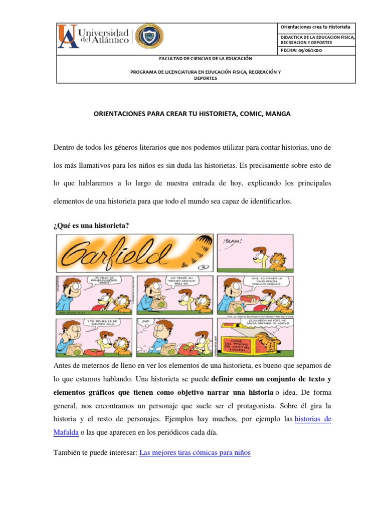 Orientaciones para Crear Tu Historieta | PDF | Cómics
