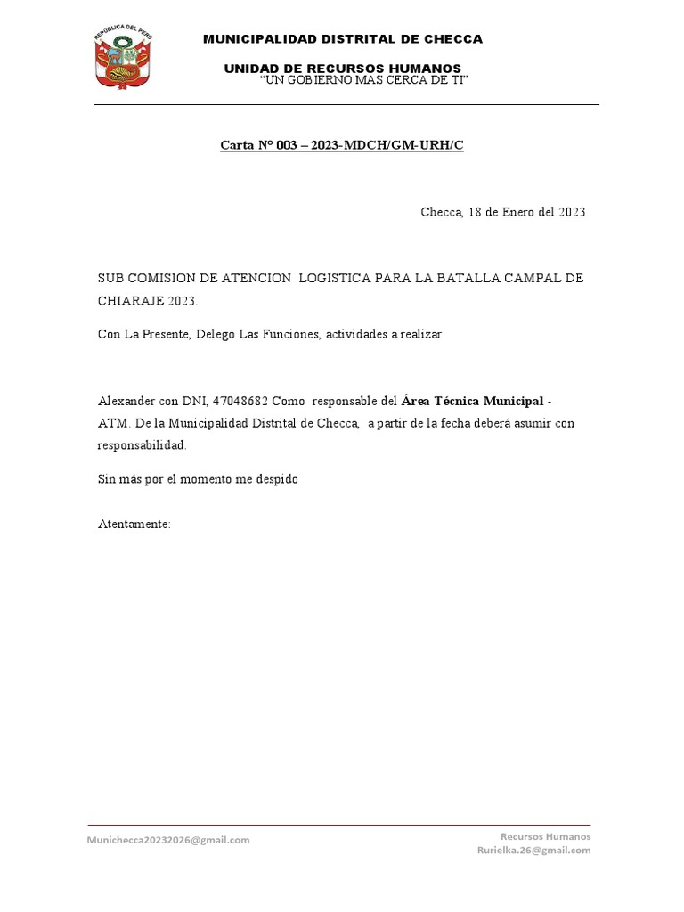 Carta Actualizada | PDF