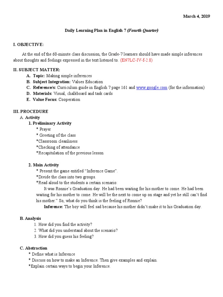3-4-19 Making Simple Inferences | PDF | Learning | Inference