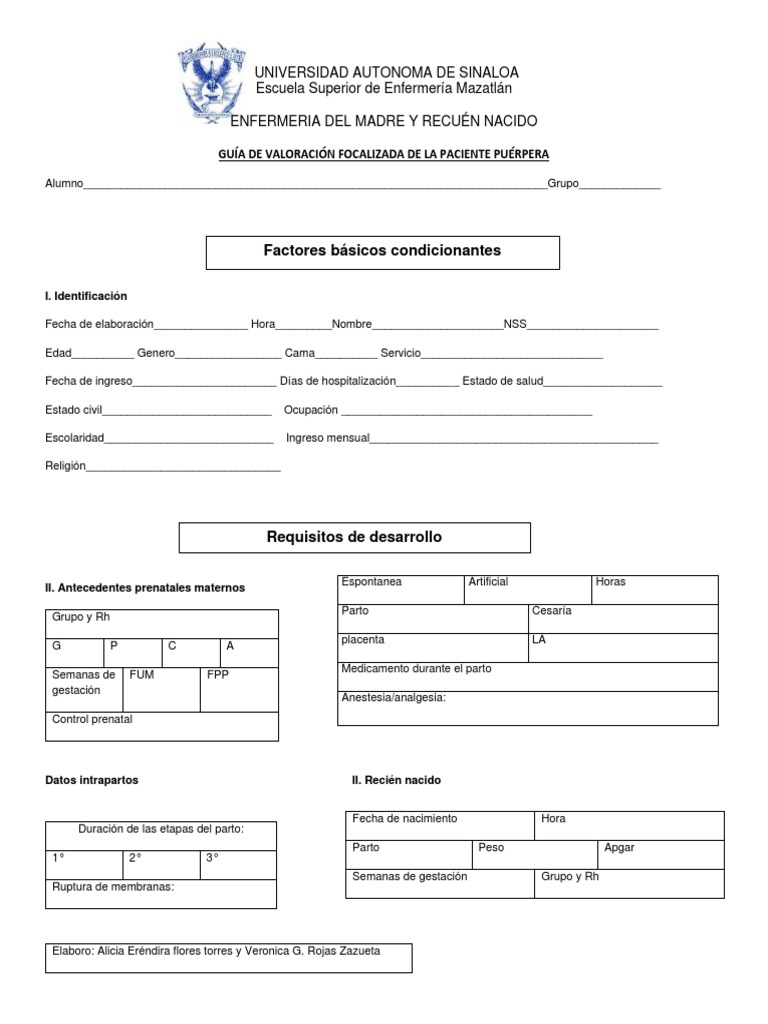 Guía de Valoración Focalizada de La Paciente Puérpera | PDF | Pecho | Parto