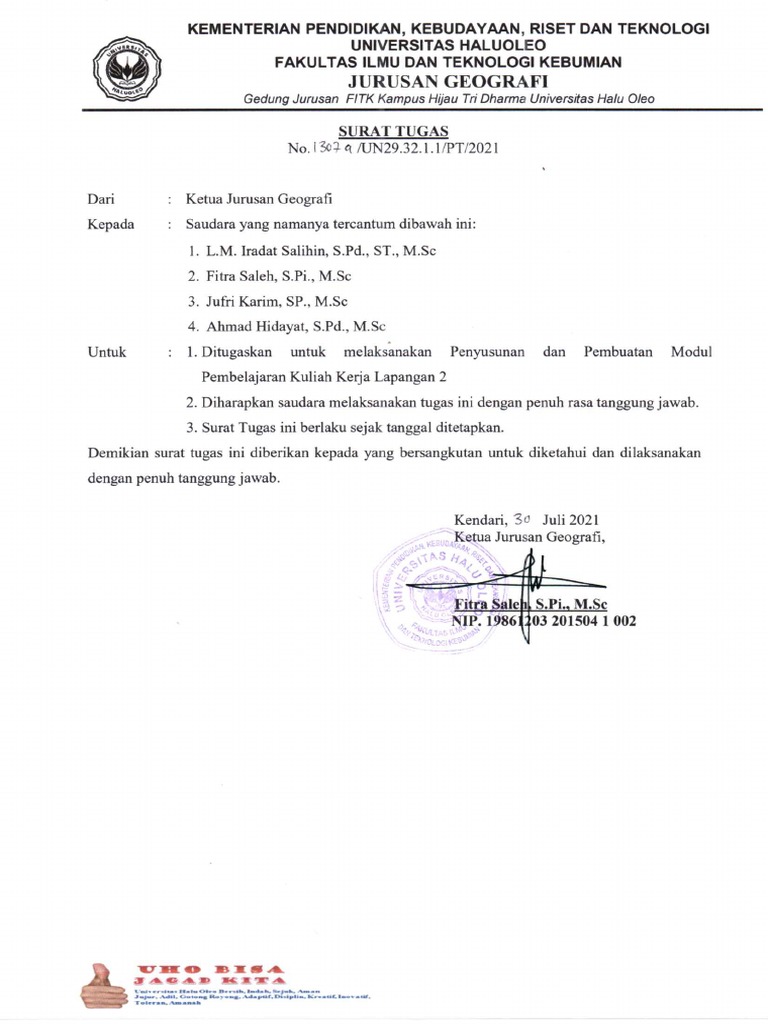 Surat Tugas KKL 2 | PDF