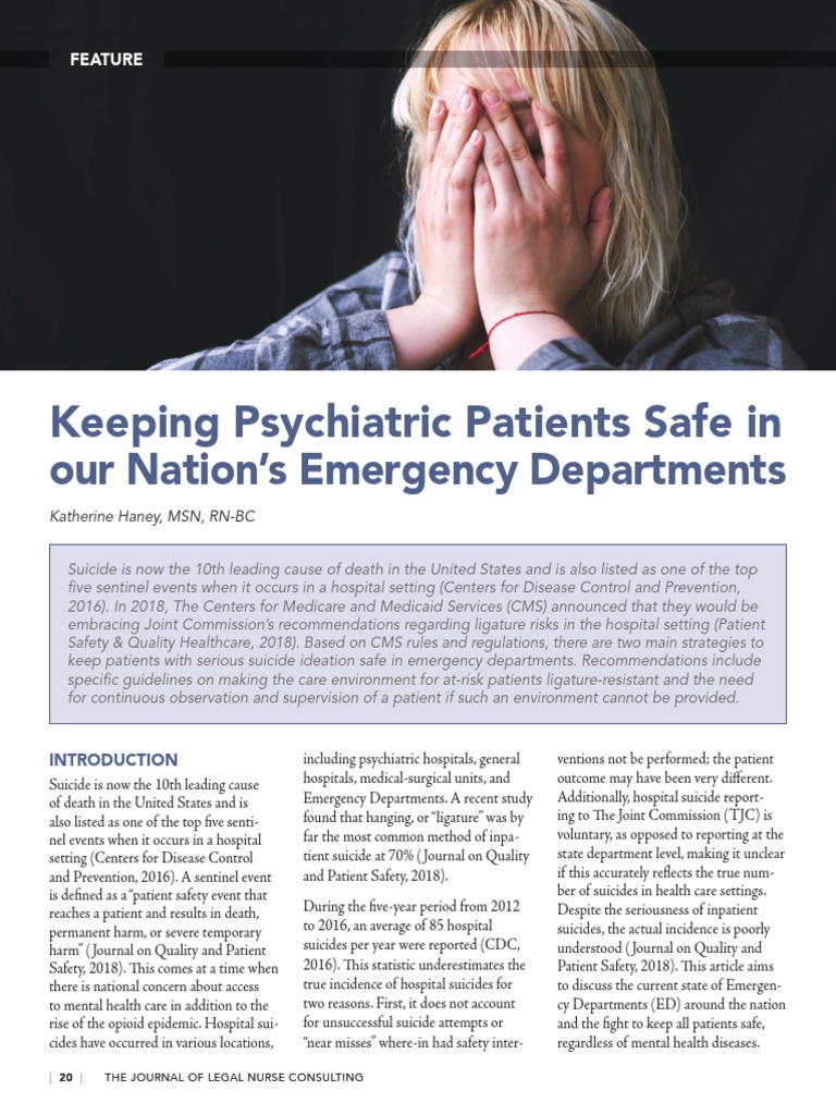 Keeping Psychiatric Patients Safe in Our Nations Emergency Departments ...