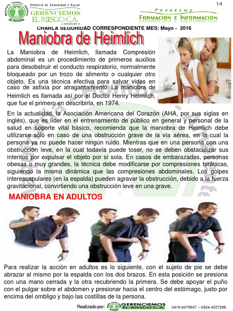 Primeros Auxilios Maniobra de Heimlich | Descargar gratis PDF ... Primeros Auxilios Maniobra de Heimlich | Descargar gratis PDF ...