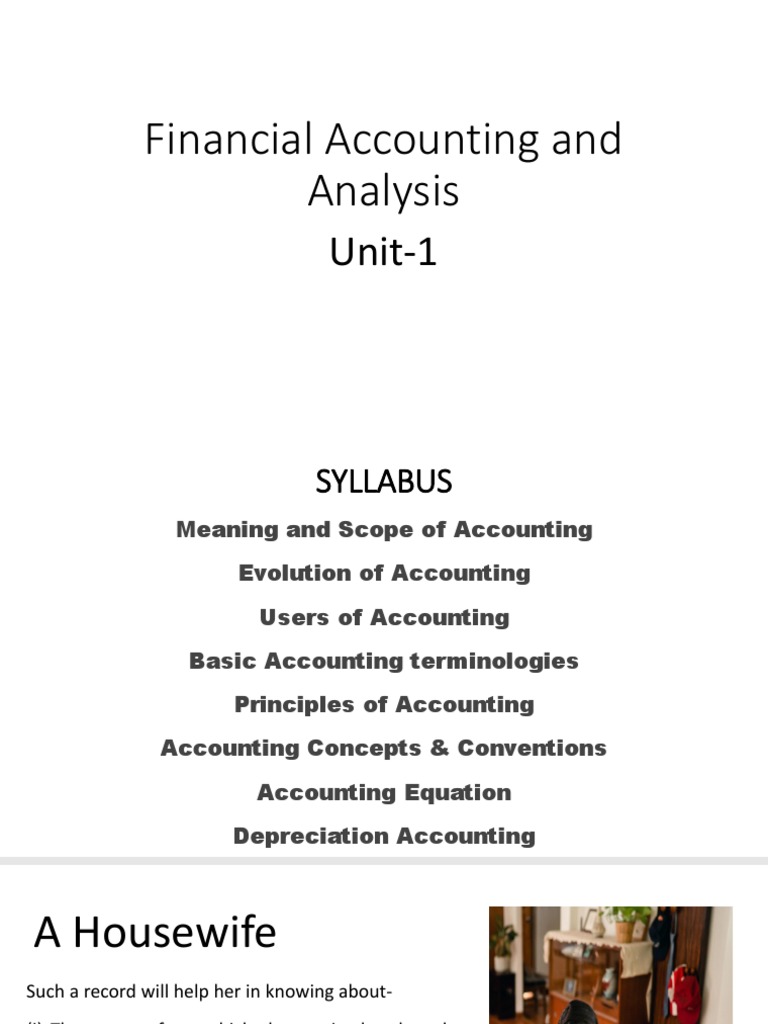 Financial Accounting and Analysis: Unit-1 | PDF | Expense | Debits And ...