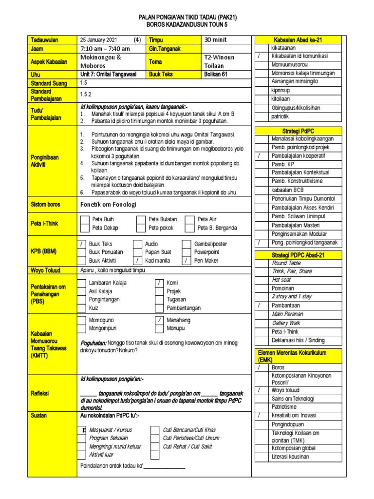 RPH T5 Unit 7 Omitai Tangawasi | PDF