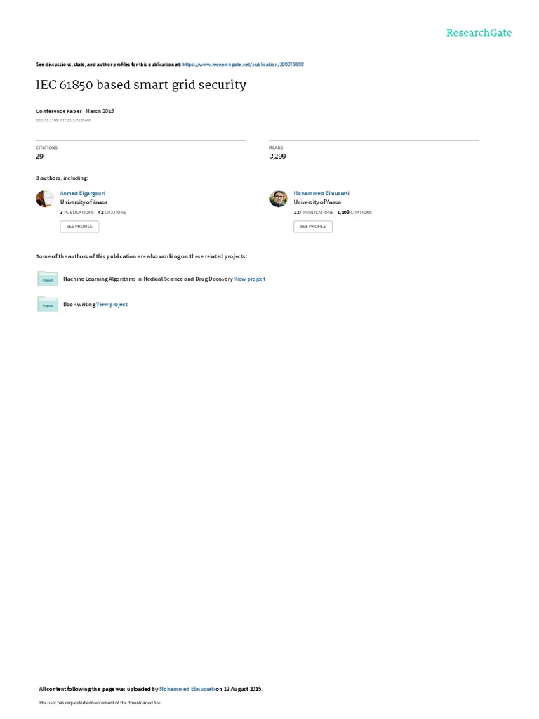 IEC 61850 Based Smart Grid Security | PDF | Smart Grid | Security