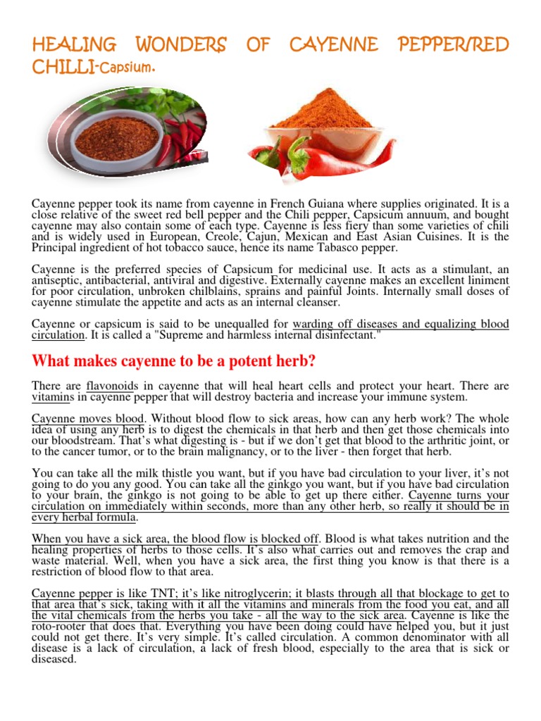 Healing Wonders of Cayenne Pepper | PDF | Chili Pepper | Cayenne Pepper