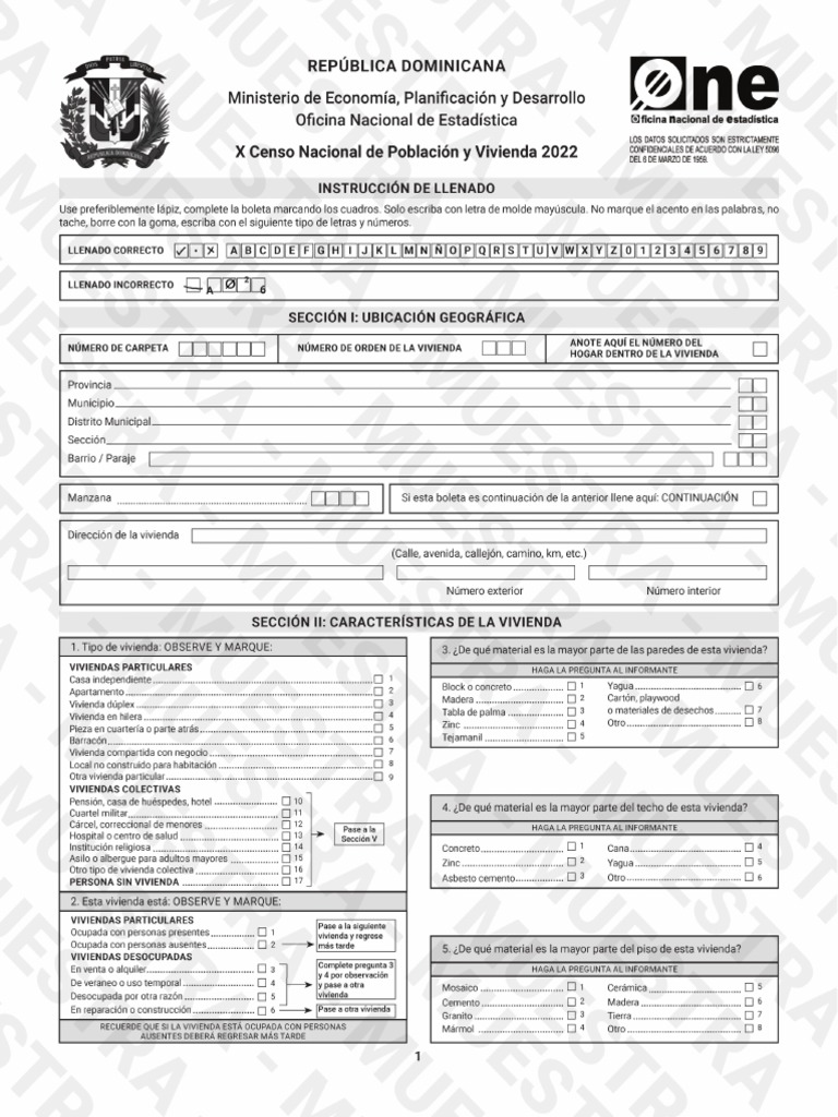 Boleta Censal XCNPV | PDF