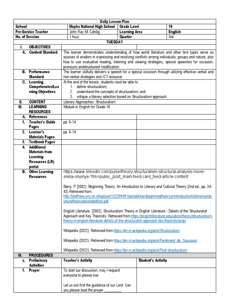 DTL - Structuralism (Revised) | PDF | Cognitive Science | Cognition