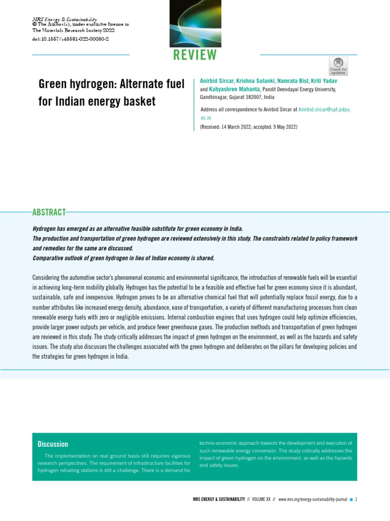 Green Hydrogen | PDF | Fuel Cell | Hydrogen