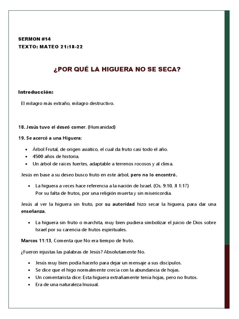 La Higuera Seca: Lecciones Espirituales | PDF | Oración | Jesús