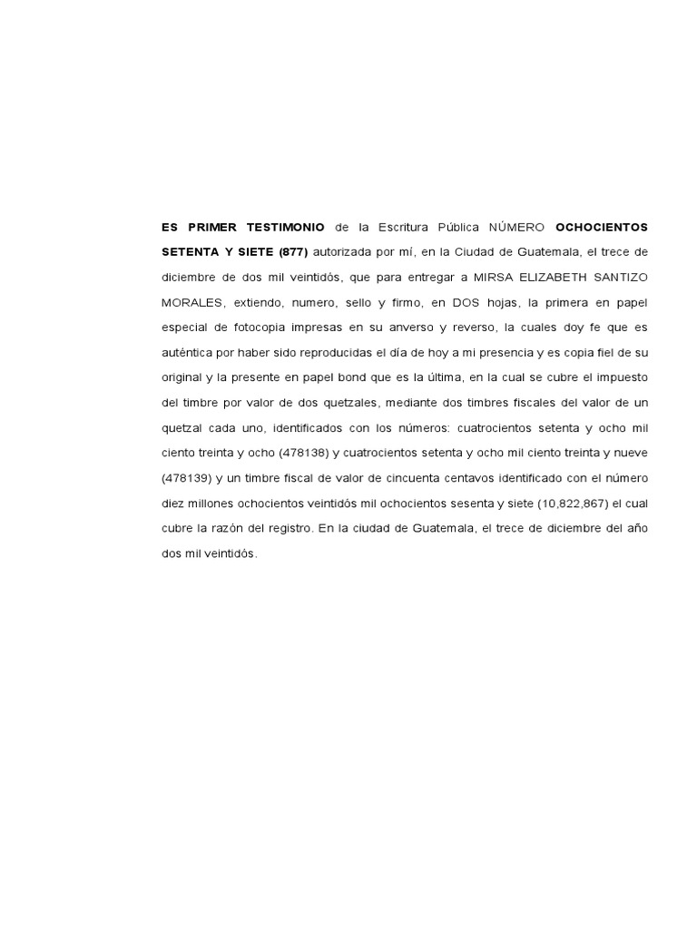 Primer Testimonio Razon (Mandatos) | PDF | Guatemala Primer Testimonio Razon (Mandatos) | PDF | Guatemala