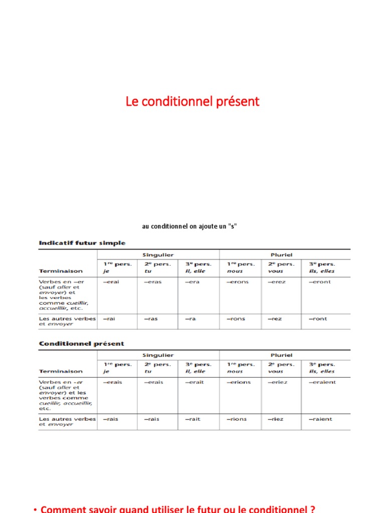 Le Conditionnel Présent | PDF
