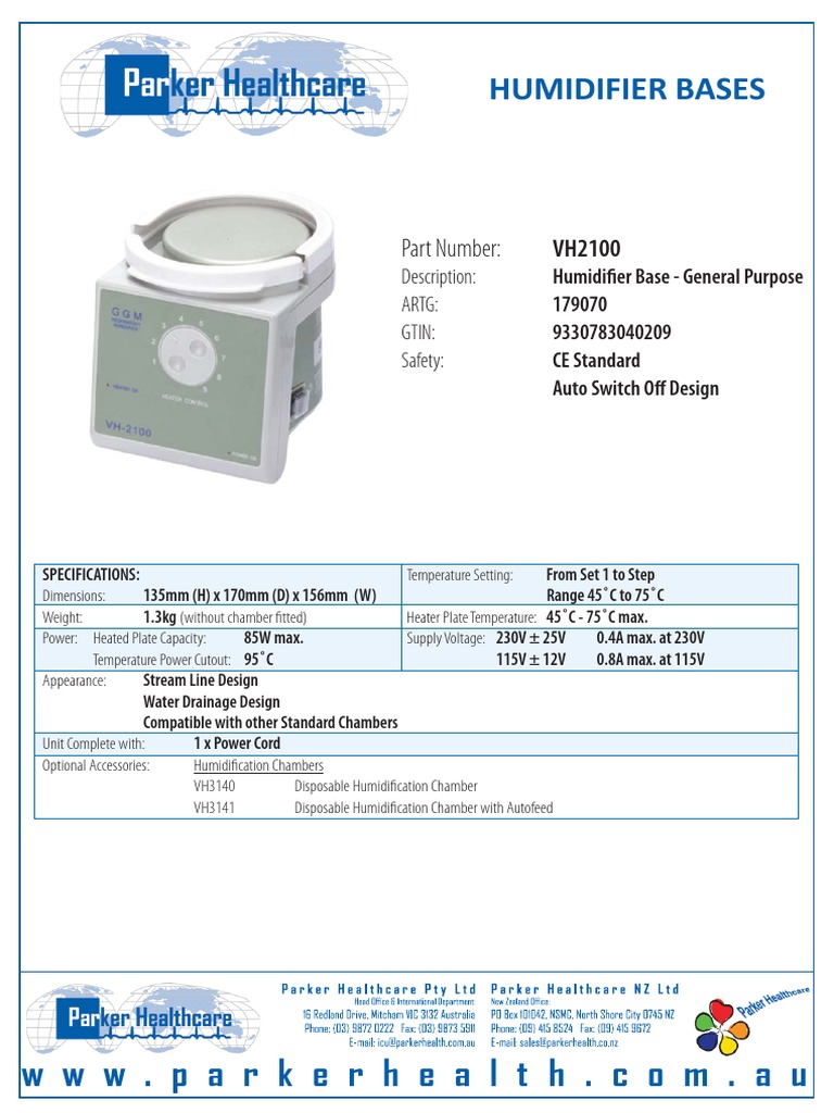 Aprilaire Humidifier Specifications | PDF