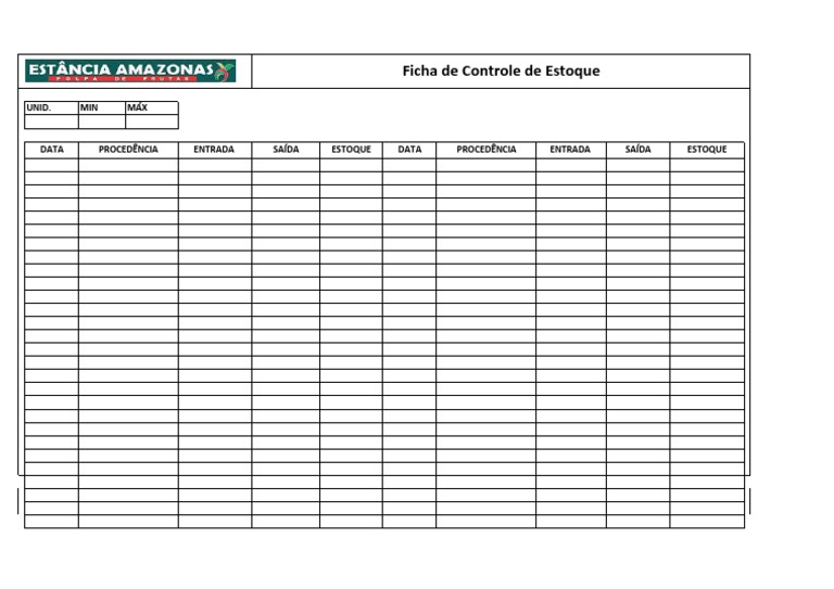 Ficha de Controle de Estoque | PDF