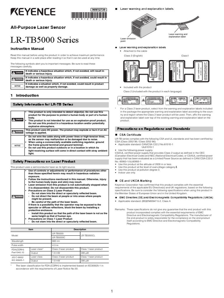 AS 58204 LR-TB5000 LR-TB5000C LR-TB5000CL IM 96M12739 WW GB 2052 4a ...