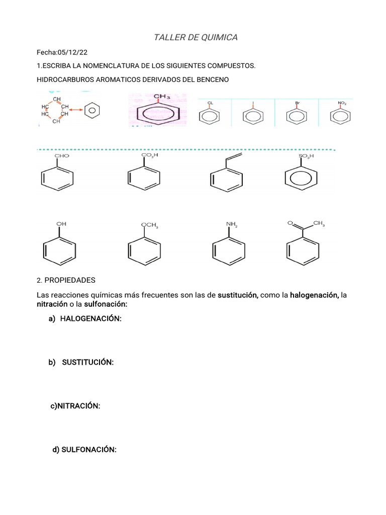 Taller de Quimica | PDF